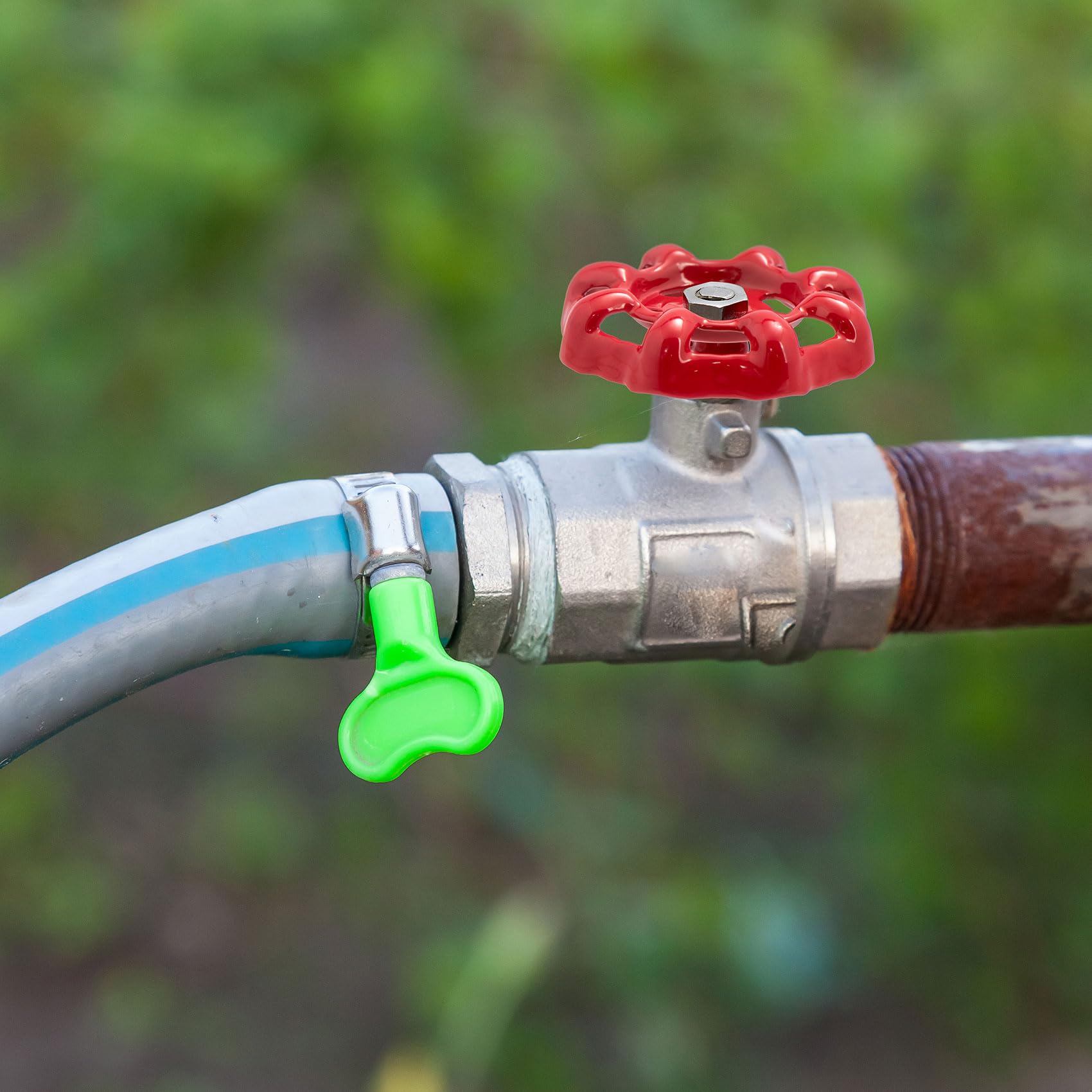 Pndeyo 2pcs Outdoor Faucet Handle, 6x6mm Round Wheel Hose Bib Handle, Rustproof Water Spigot Handle Outside Water Valve Faucet Handle Replacement Parts- Red
