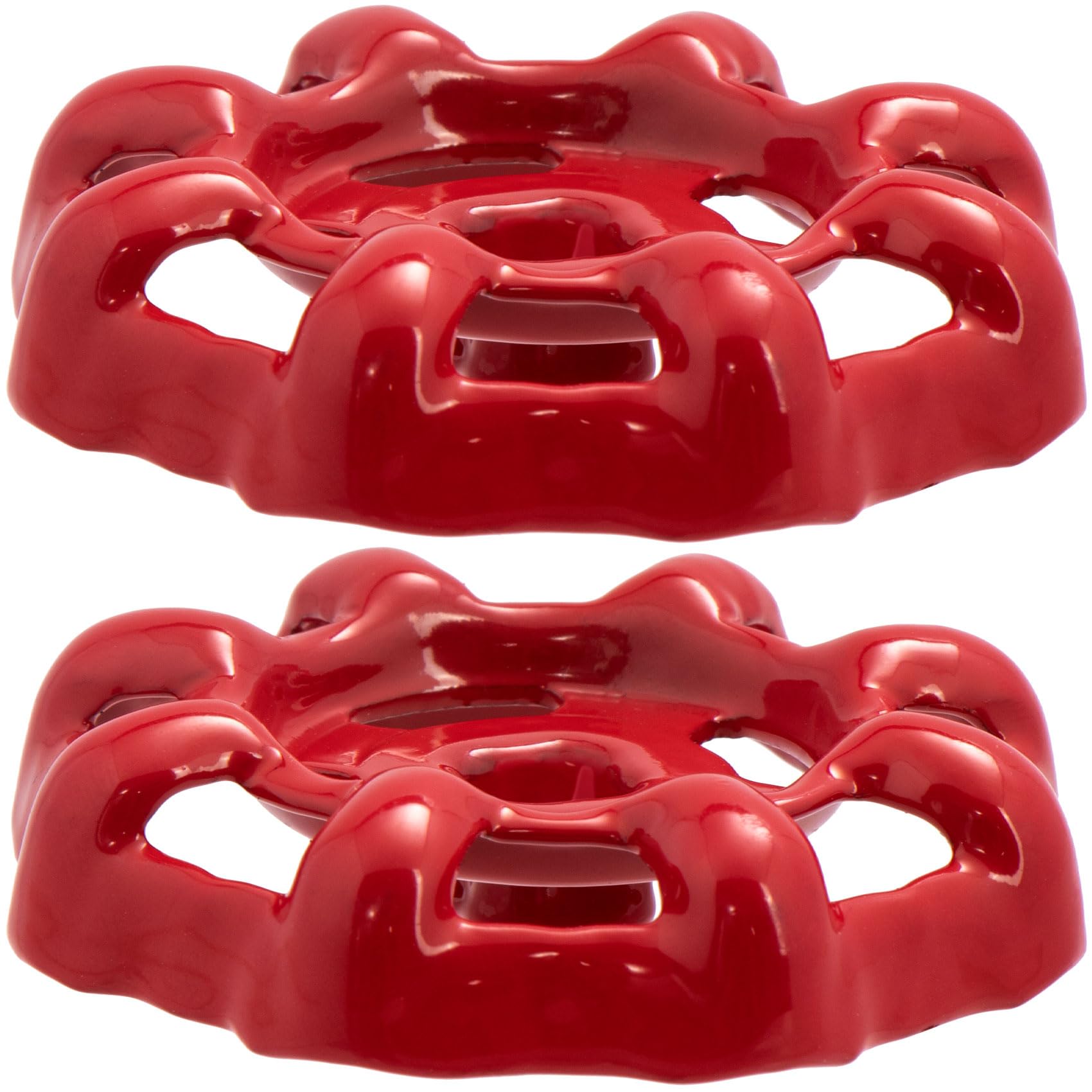 Pndeyo 2pcs Outdoor Faucet Handle, 6x6mm Round Wheel Hose Bib Handle, Rustproof Water Spigot Handle Outside Water Valve Faucet Handle Replacement Parts- Red