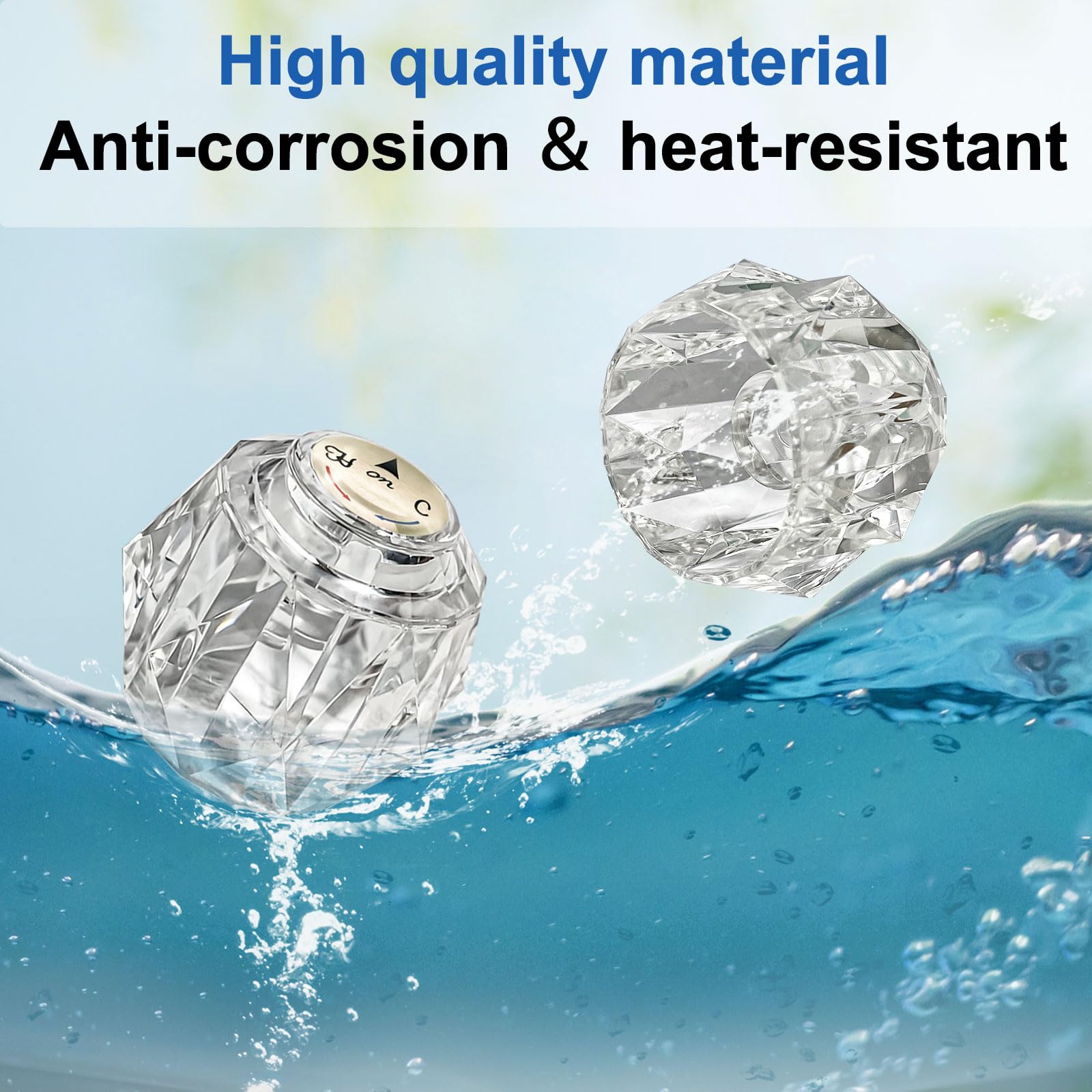 Replacement for RP41661 Shower Faucet Handle Clear Acrylic for Delta Peerless Single Handle Tub Faucets Shower Knob Button Screw Connector