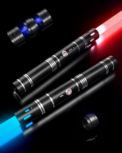 Viglaschill 2-in-1 Detachable Lightsaber Toy - 20 Colors, 4 Modes & Sounds, Type-C Rechargeable, Real Lightsaber for Kids and Adults (Silver Ring)