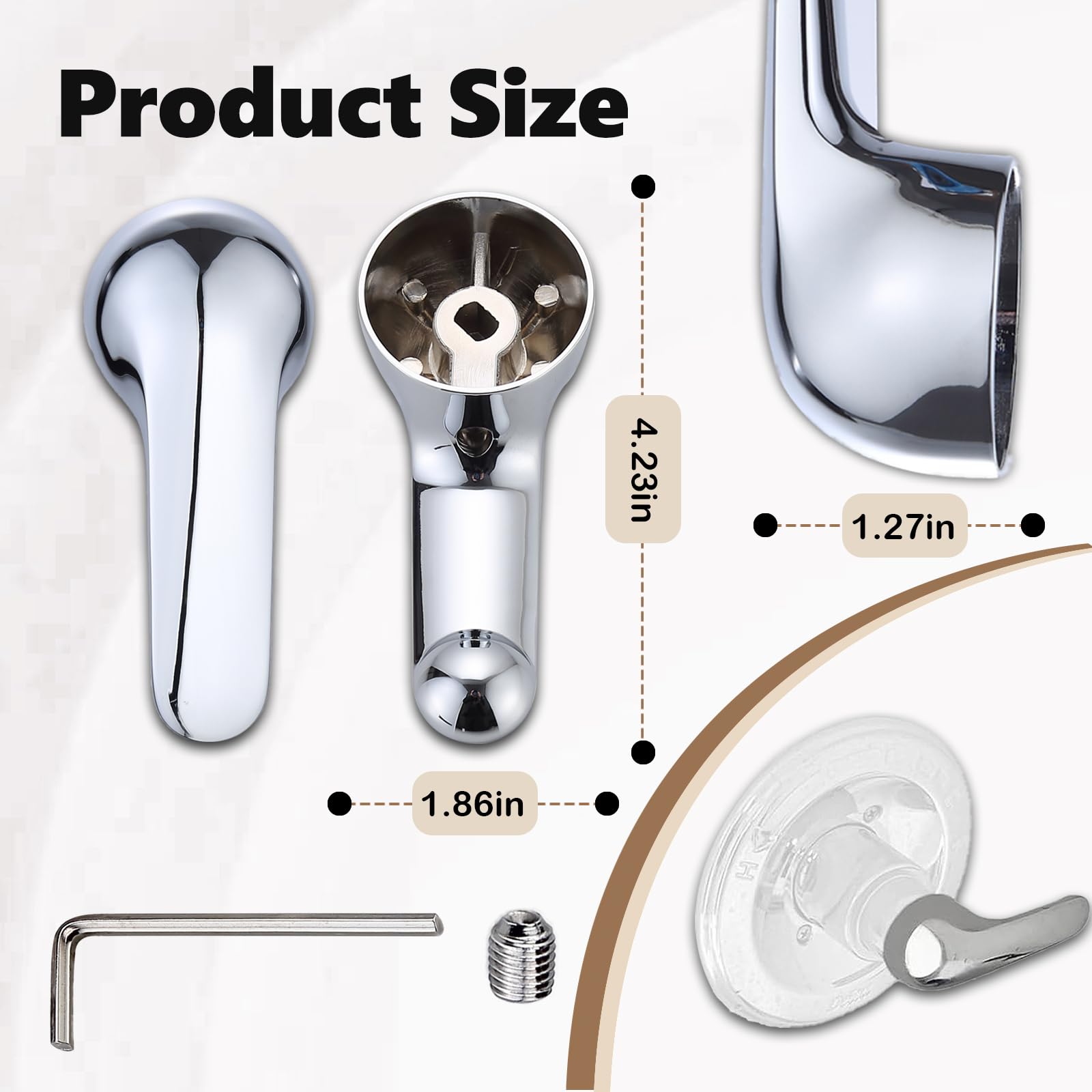 H79 Faucet Handle Compatible with Delta Tub & Shower Single Metal Lever Handle, Shower Handle Replacement for Delta 1300/1400 Series Tub Faucet, Shower Replacement Parts with Screw & Wrench