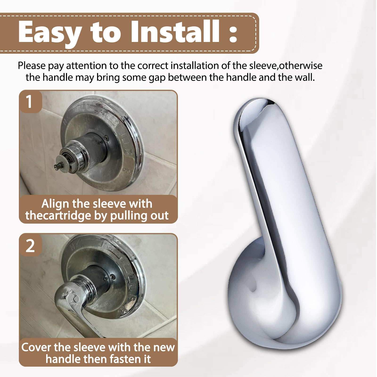 H79 Faucet Handle Compatible with Delta Tub & Shower Single Metal Lever Handle, Shower Handle Replacement for Delta 1300/1400 Series Tub Faucet, Shower Replacement Parts with Screw & Wrench