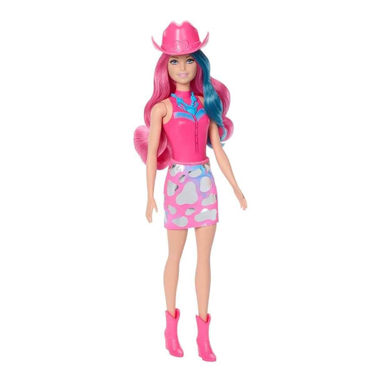 Barbie Color Reveal Fashion Doll & Accessories with 6 Surprises, Disco Star Series with Metallic Shine & Color-Change Bodice (Styles May Vary)