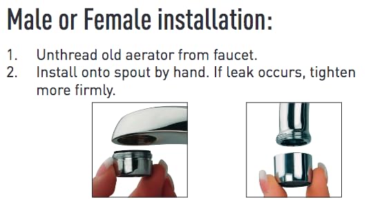 Neoperl Tom Thumb Aerated Small Size Faucet Aerator PCA Perlator Soft Flow Stream Male/Female Bathroom Housing/Washer/Insert (Blue 1.0 GPM, Female)