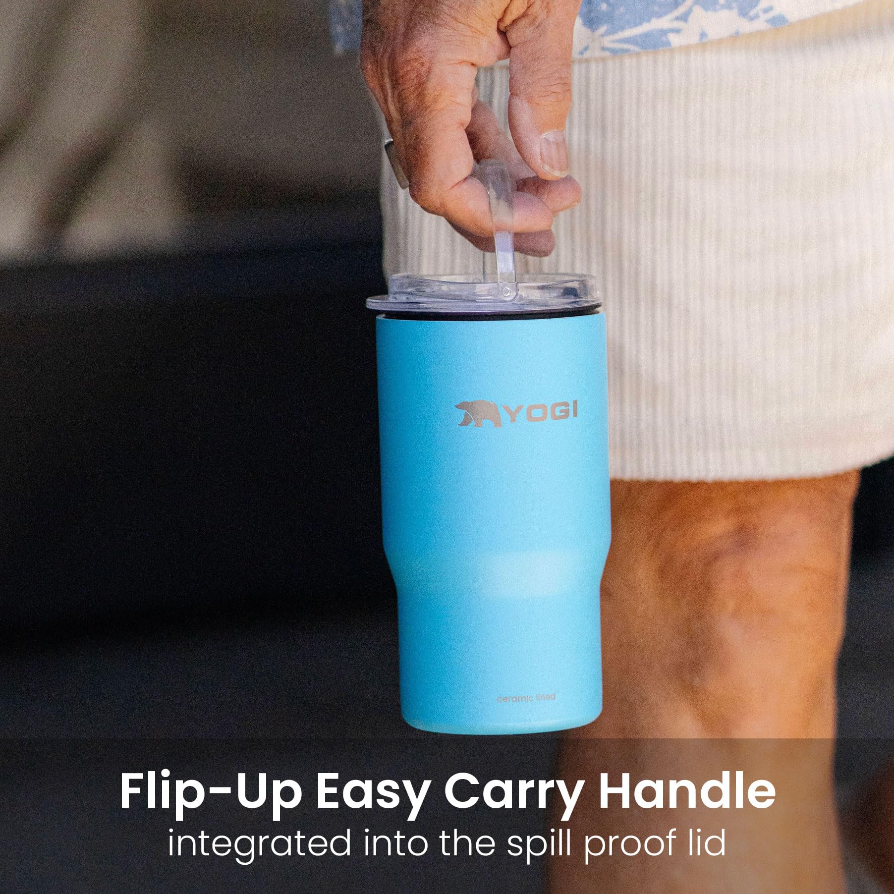 YOGI Voyager One All-In-One Tumbler Can Bottle Cooler 12 oz Blue