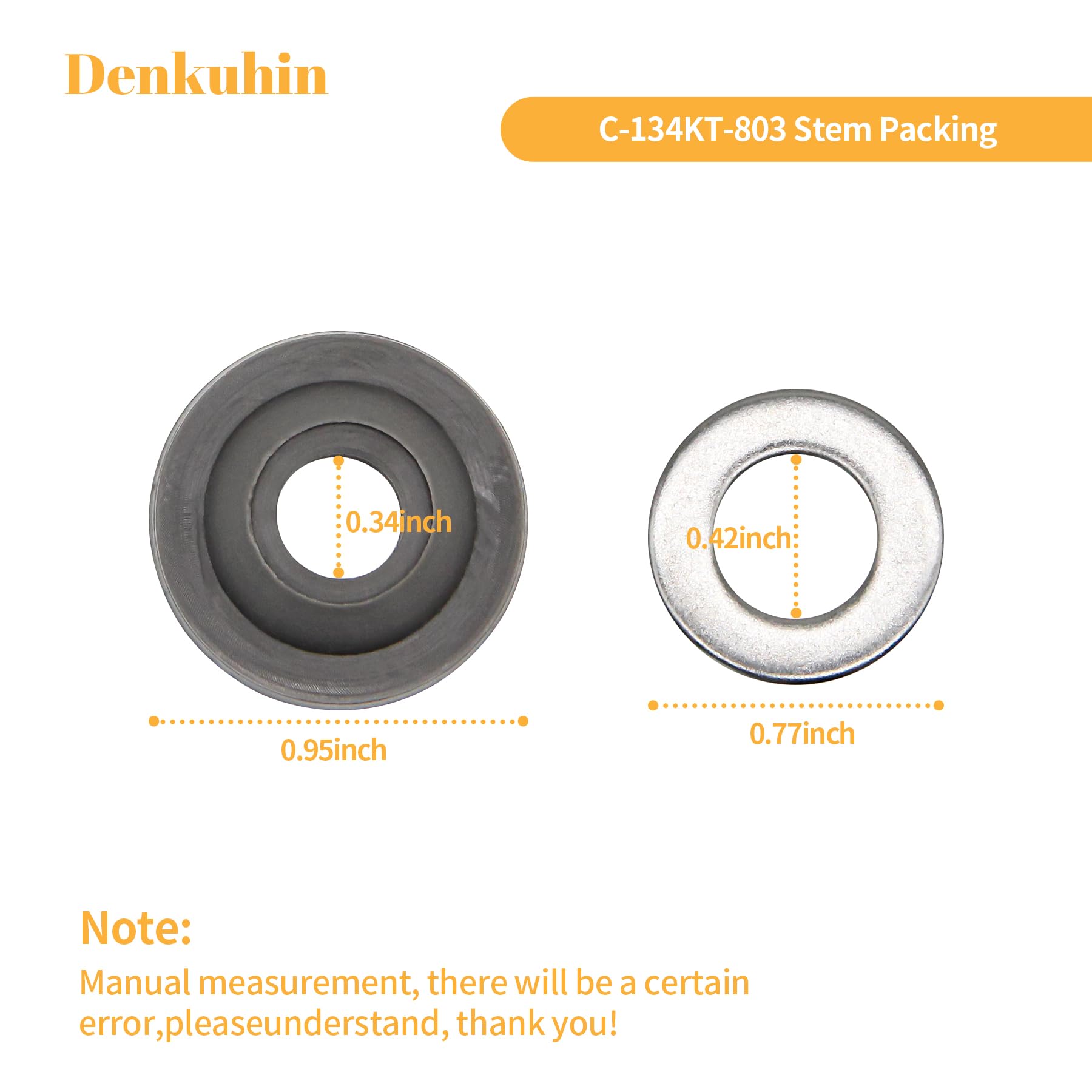 Denkuhin C-134KT-803 Stem Packing Kit Compatible with Wall Hydrant & Prier Model C108 hot and Cold, Replacement for Prier C-134/135/144/154-2 Packs
