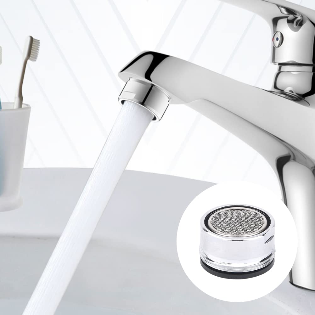 8 Pcs 2.2 GPMBathroom Sink Aerator, Stainless Steel Core Brass Shell Sink Aerator with Washers and Wrench 15/16-Inch 24 mm Male 2.2 GPM Threads Universal Faucet Aerator Standard Parts Replacement