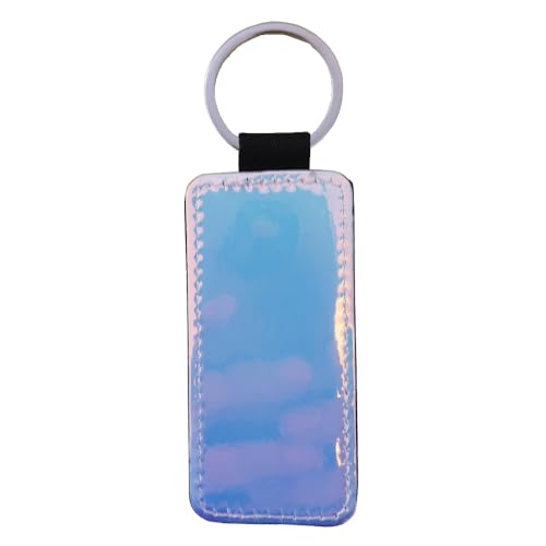 Yongkang 10 Pieces Sublimation Keychain (Blank leather + 7 Colors leather) Both Sides Can Be Sublimated DIY Craft (Rectangles)