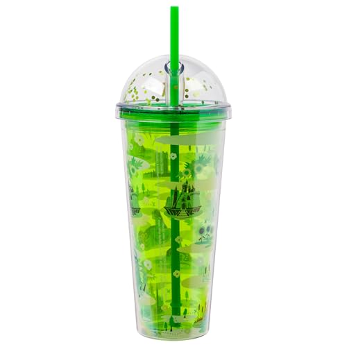 Silver Buffalo Shrek Swamp Beware Ogre Dome Glitter Top Travel Tumbler, 24 Ounces