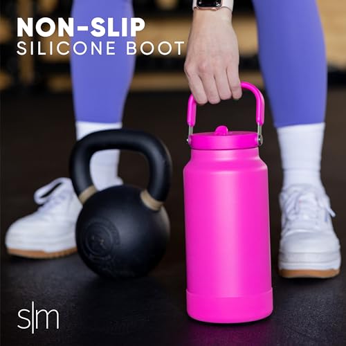 Simple Modern Trek Pivot | Half Gallon Water Bottle Jug with Handle & Boot | Interchangeable Straw & Chug Lids | Large Insulated Stainless Steel | Sports Camping Outdoors | 64oz, Blush