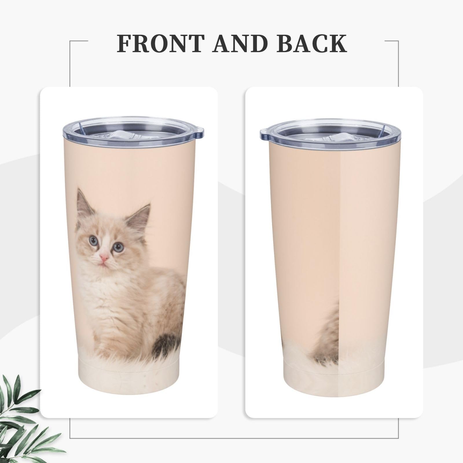 generic Personalized Coffee Tumbler with Picture, Text, Logo Custom 20oz Stainless Steel Tumbler Cup with Lid and Straw Customized Gifts for Christmas Birthday Anniversary