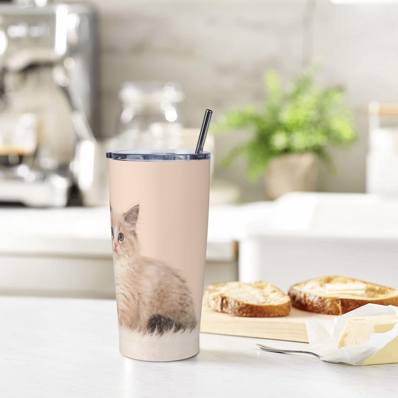 generic Personalized Coffee Tumbler with Picture, Text, Logo Custom 20oz Stainless Steel Tumbler Cup with Lid and Straw Customized Gifts for Christmas Birthday Anniversary