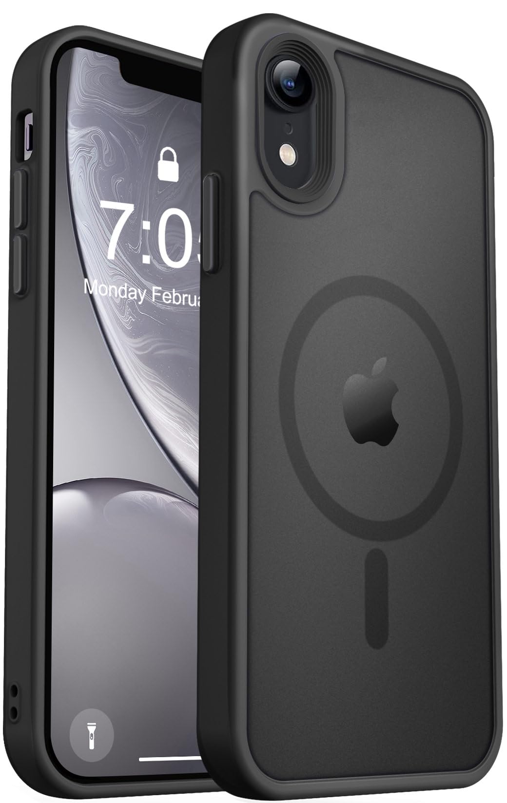 MOCCA Strong Magnetic for iPhone XR Phone Case, [Compatible with Magsafe][Mil-Grade Drop Protection] Slim Thin Translucent Matte Protective Cover Case for iPhone XR Case 6.1'', Black