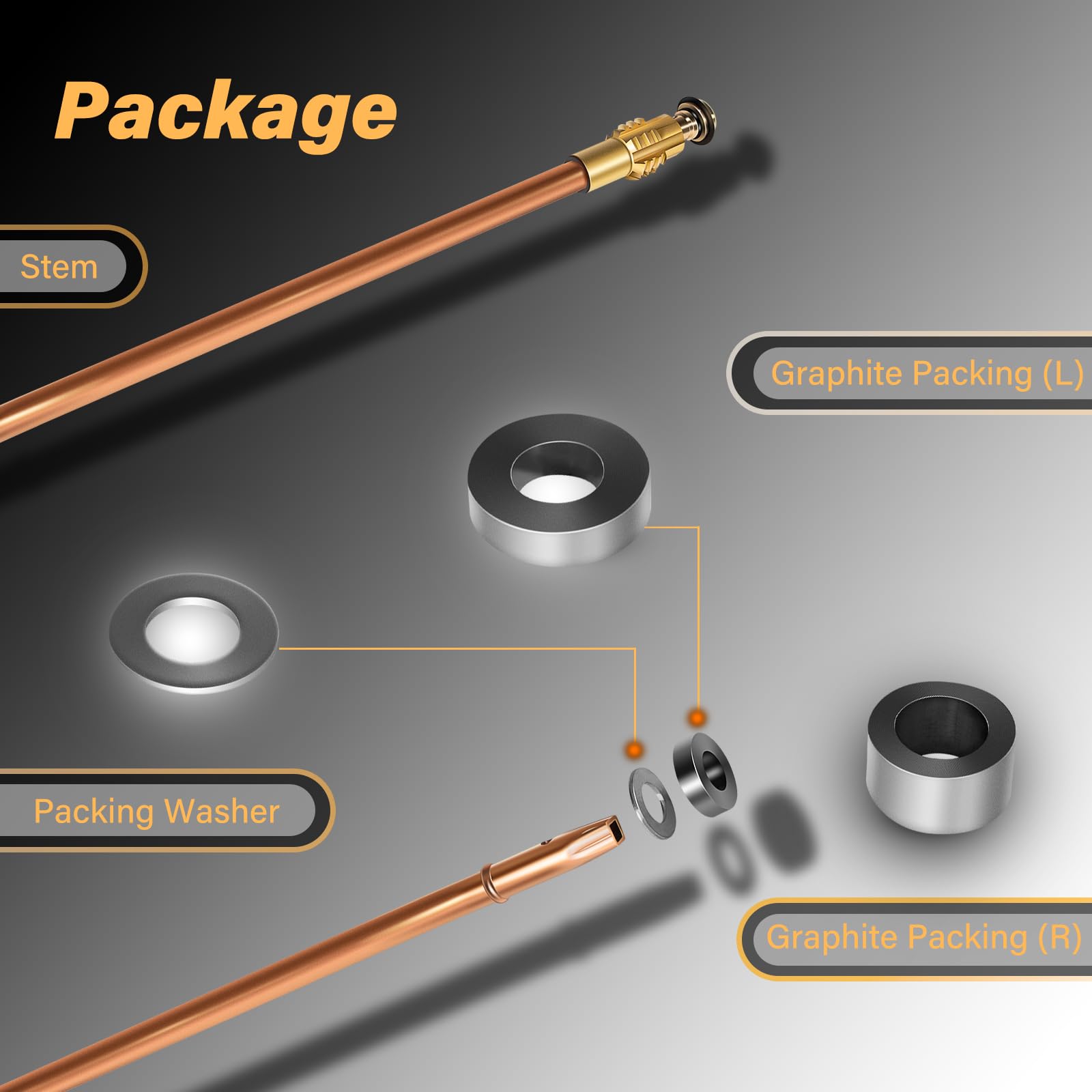 Upgrade Version 123-0093 500 Series Mansfield Style Stem Assembly For 8-Inch Sillcock ASFP Prevent Leakage (Overall length 12")