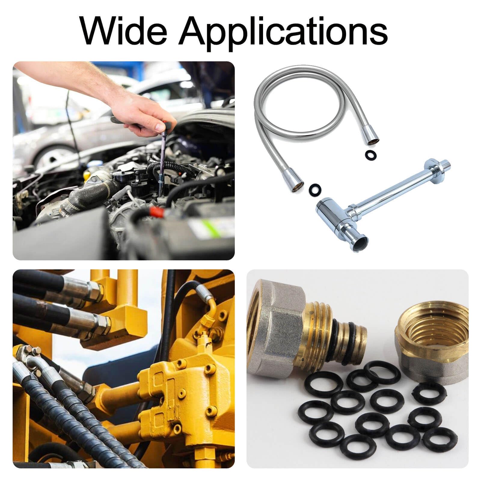 400 Pcs Rubber O-Rings Assortment Kit, 24 Sizes Rubber O-Ring Sealing Seal Assortment Set for Faucet, Hose, Automotive Repair, Plumbing, Gas, O Rings Kit