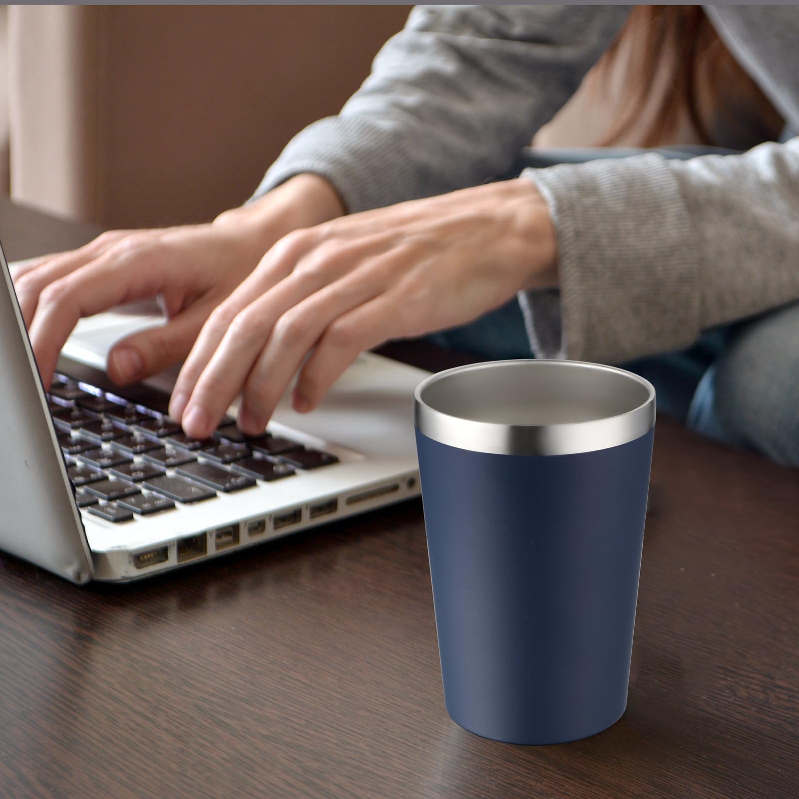 PriArring Stainless Steel Tumblers 12oz Double Wall Vacuum Travel Coffee Mugs for Home, Office, Outdoor