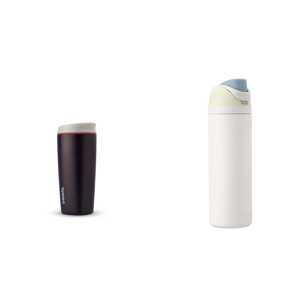 Owala 20oz Coffee Tumbler and 24oz Water Bottle Bundle with Insulated Stainless Steel Build and Splash Resistant Lids