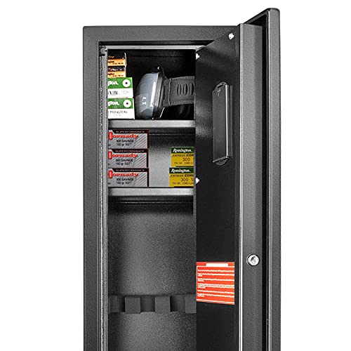 BARSKA Biometric Rifles, Firearms and Long Guns Safe with Removable Shelf and Accessory Storage Shelf Bundle