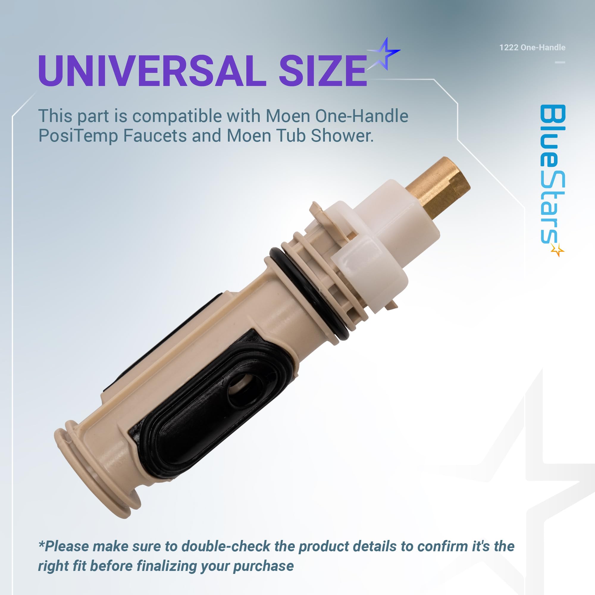 BlueStarts High-Quality 1222 One-Handle Faucet Cartridge - Compatible with Moen One-Handle PosiTemp Faucets and Moen Tub Shower