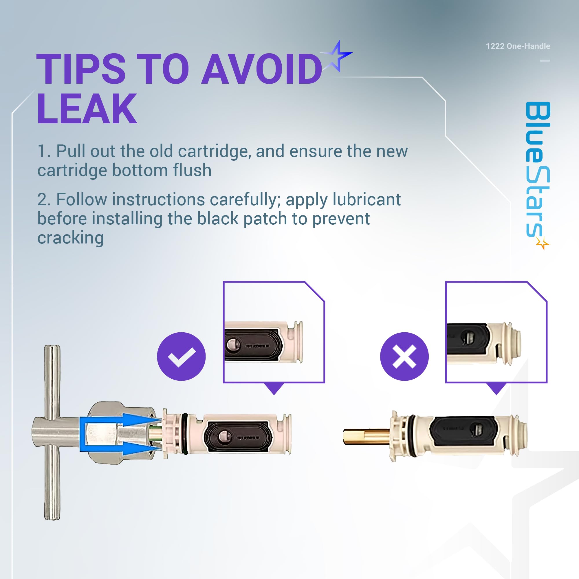 BlueStarts High-Quality 1222 One-Handle Faucet Cartridge - Compatible with Moen One-Handle PosiTemp Faucets and Moen Tub Shower