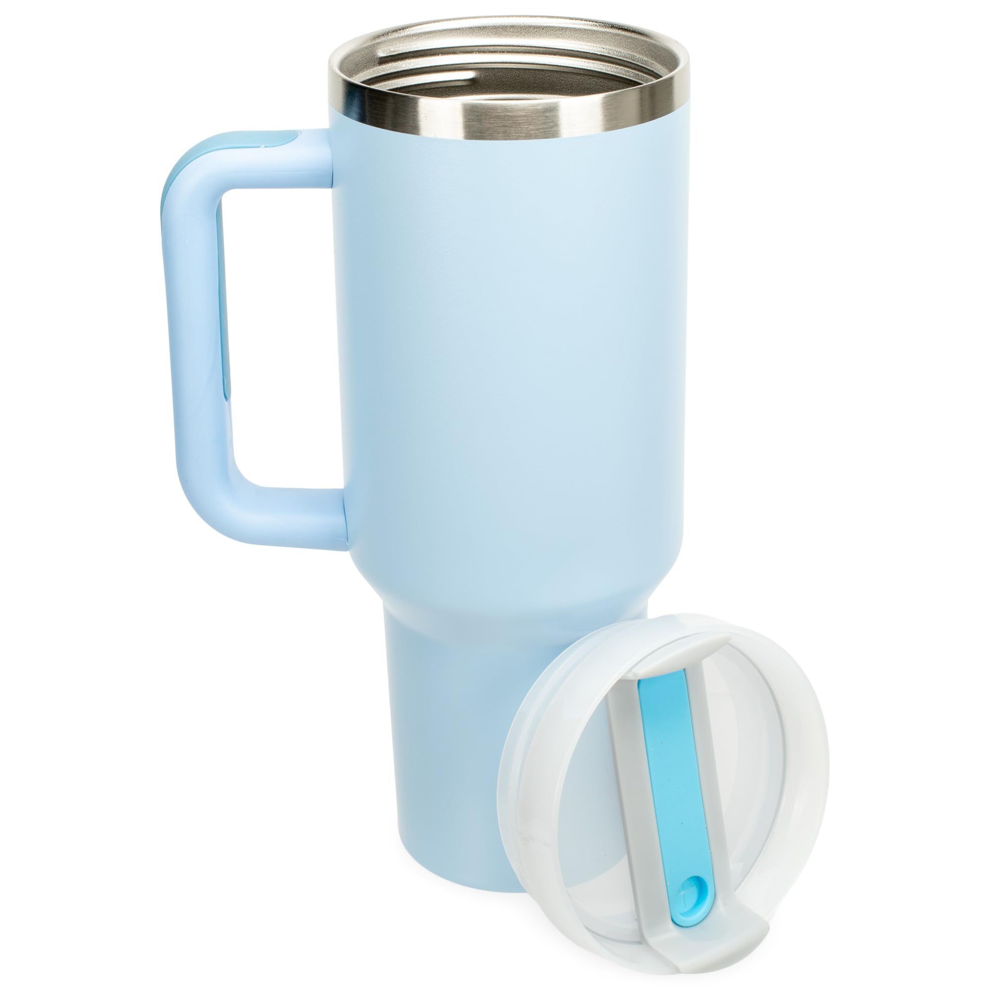 Elanze Designs You Got This! Motivation 40 oz. Stainless Steel, Large Water Bottle Coffee Mug, Spill & Leak Resistant, Thermal Travel Tumbler with Handle, Lid & Straw, Blue