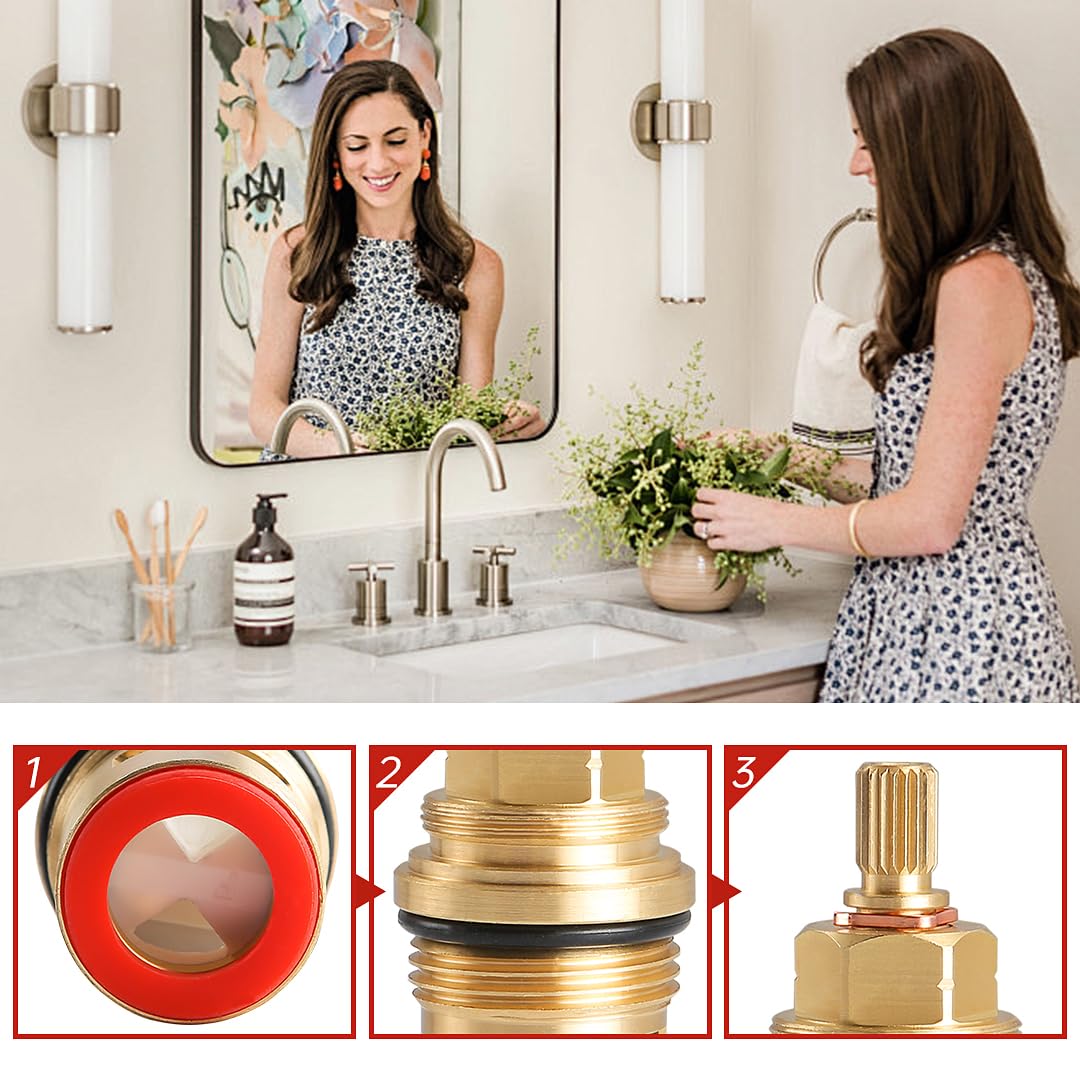 Faucet Cartridge Replacement Compatible with Grohe 45888000, Hot Kitchen Faucet Stem Replacement Part Universal Repair Kit for 3/4in Wall Mount Valves and Roman Tubs (Hot 45888000)