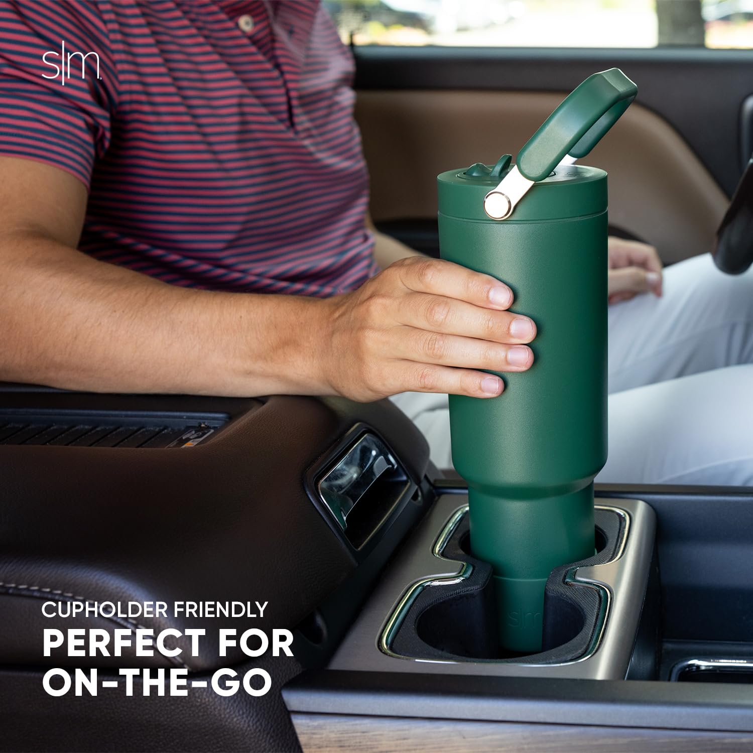 Simple Modern Trek Pivot | 40oz Flip Straw Tumbler with Handle | Water Bottle & Boot | Interchangeable Straw & Chug Lids | Insulated Stainless Steel Jug | Gym Sports Outdoors | Almond Birch