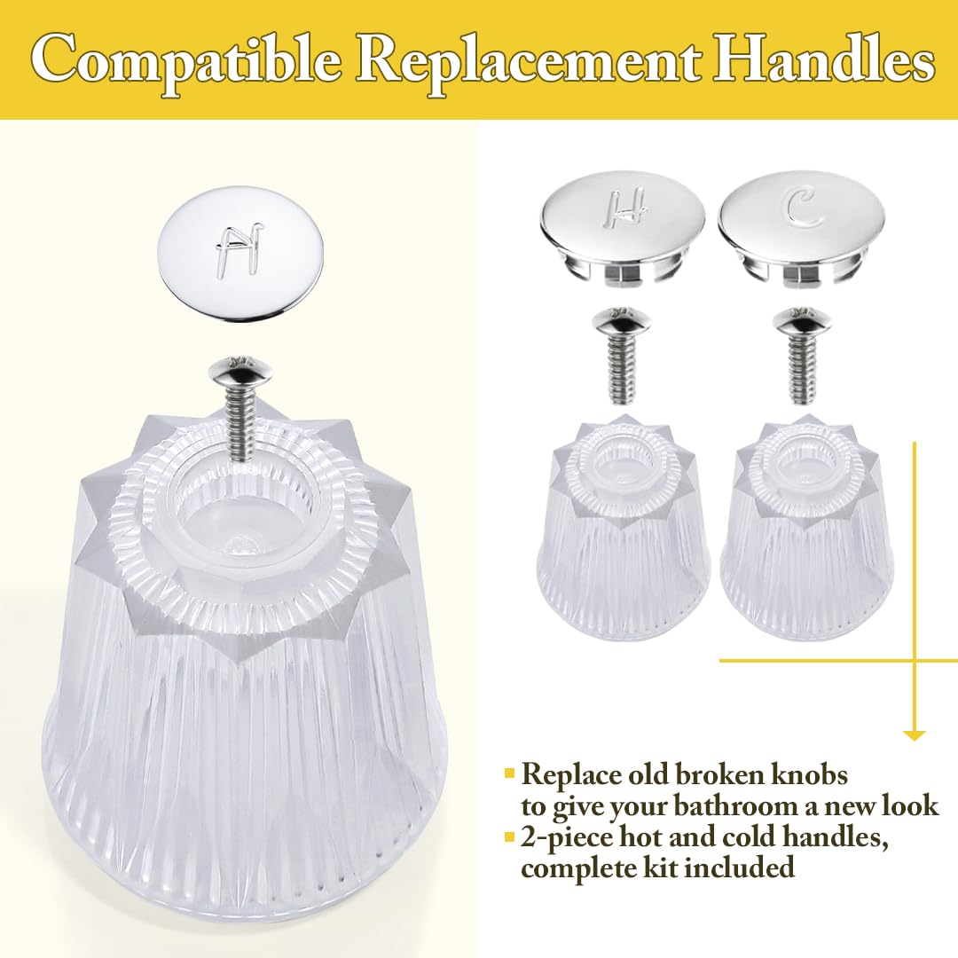 Shower Handle Replacement Compatible with Price Pfister Contessa and Windsor Bathtub Faucet Handles and Shower Handles Hot and Cold, Shower Knobs 2 Piece Replacement Part