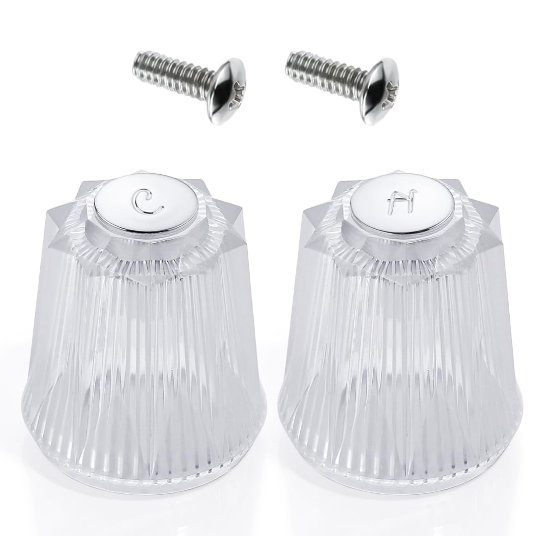 Shower Handle Replacement Compatible with Price Pfister Contessa and Windsor Bathtub Faucet Handles and Shower Handles Hot and Cold, Shower Knobs 2 Piece Replacement Part
