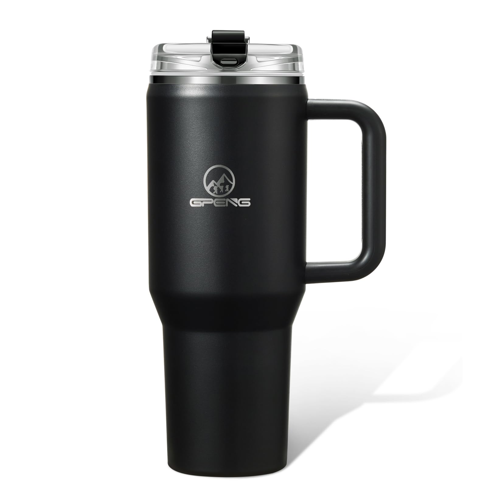 Gpeng 30/40/50 oz Tumbler with Handle, Water Bottles with Straw Lid, Insulated Stainless Steel Travel Mug Cup Holder Friendly, Keep Drinks Cold or Hot for Hours
