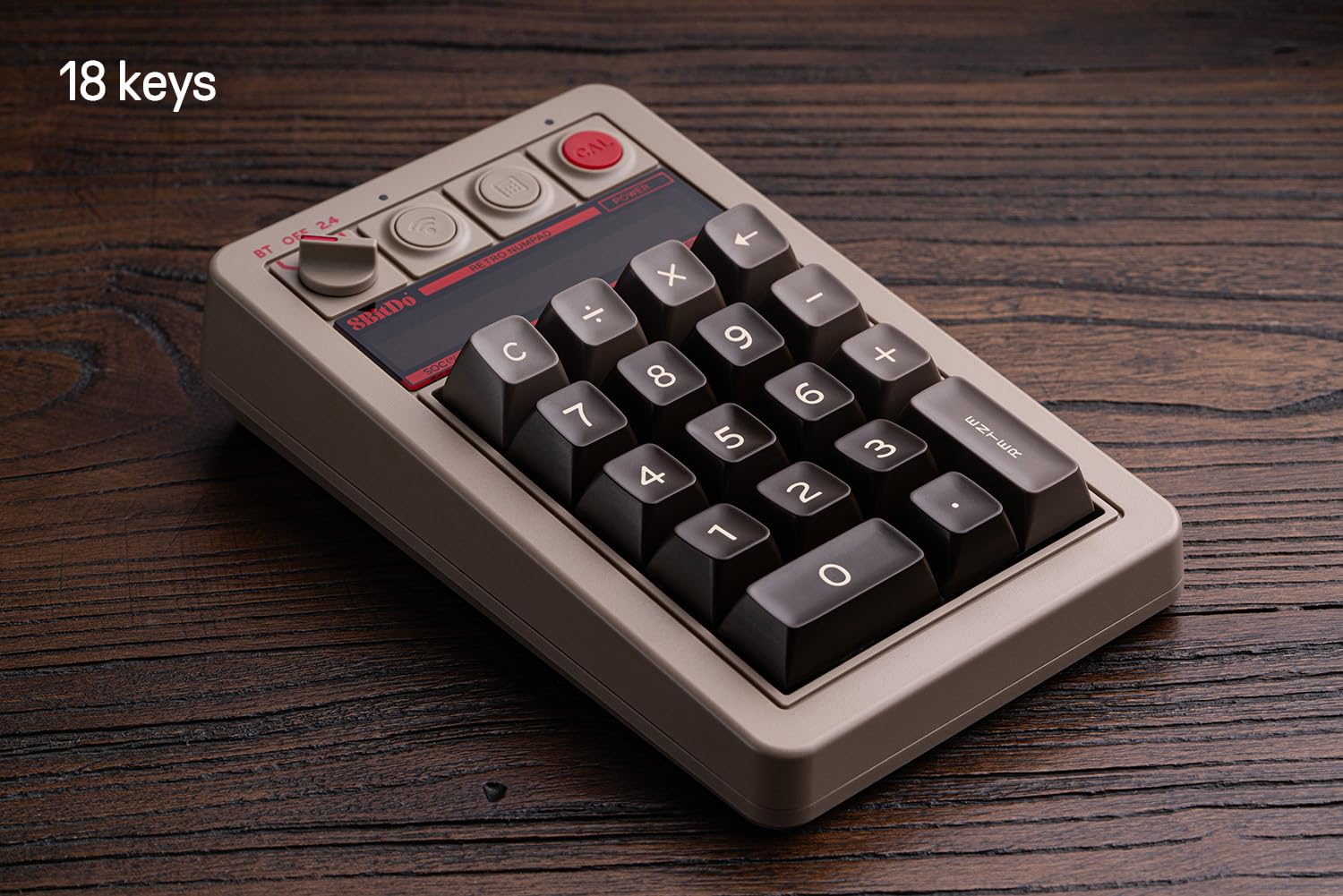 8Bitdo 18 Key Retro Mechanical Numpad, Supports PC & Standard Calculator Mode, Hot-swappable, PC Calculator Shortcut Button, Bluetooth/2.4G/Wired for Windows and Android - C64 Edition