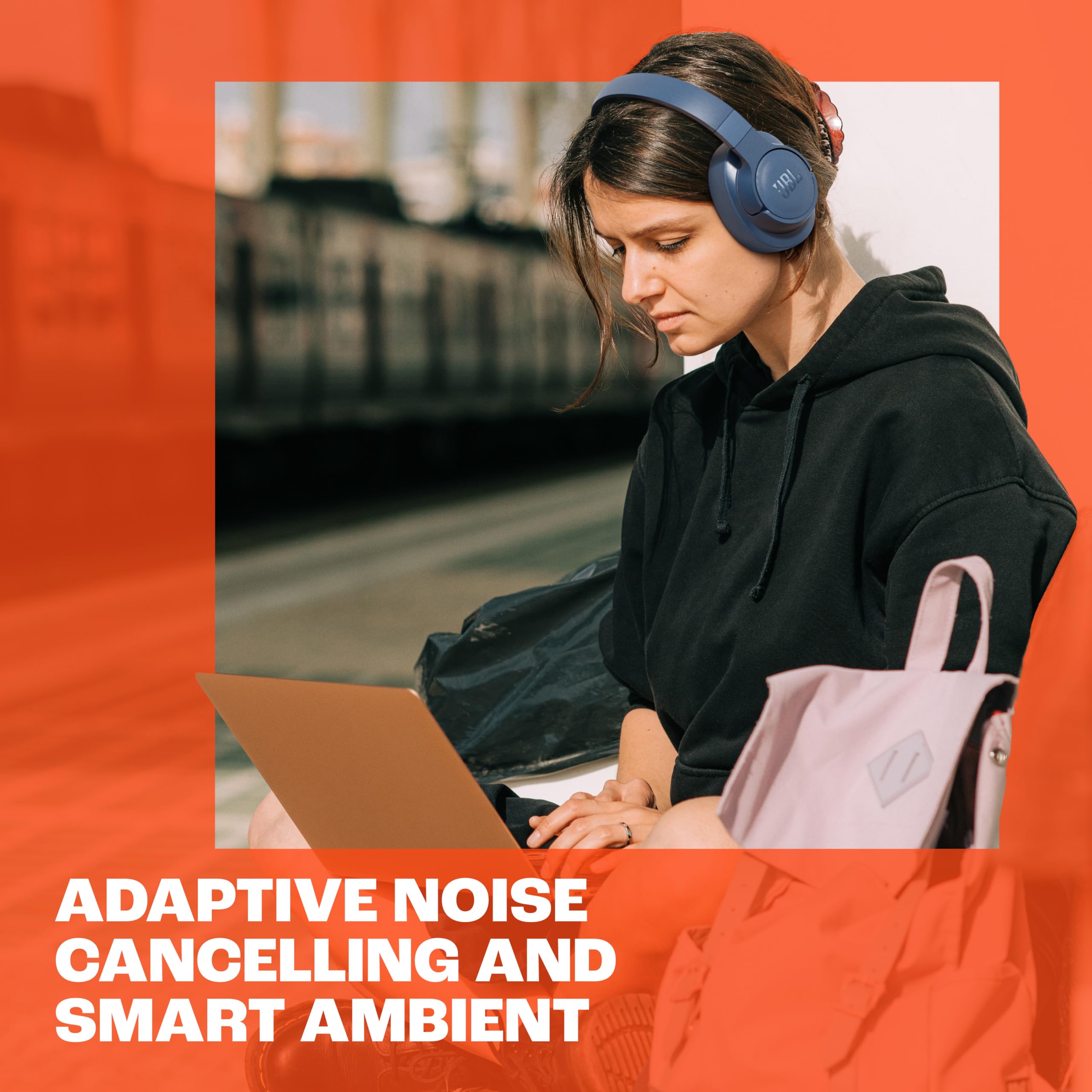 JBL Tune 770NC - Adaptive Noise Cancelling with Smart Ambient Wireless Over-Ear Headphones, Bluetooth 5.3, Up to 70H Battery Life with Speed Charge, Lightweight (Black) (Renewed)