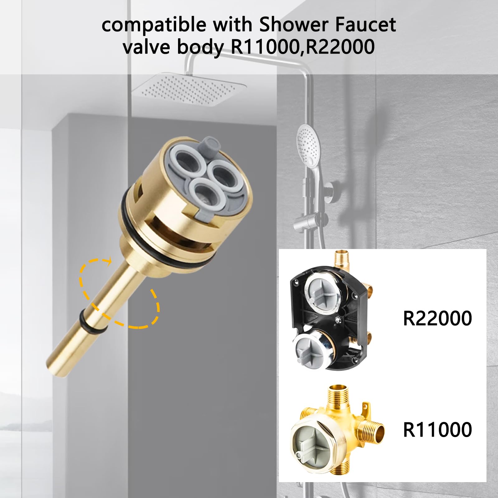 NBPLUS RP51919 6 Setting Diverter Cartridge Compatible with Delta R11000 R22000 Faucet Valve Replacement Trim Kit, 6 Way Shower Diverter Parts, No Leakage Brass