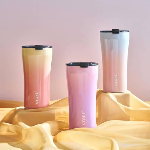Sttoke Leakproof Lid Shatterproof Tumbler, The Sky Blush, 6.9-inch Height, 16 oz., S16LPOFSB2389