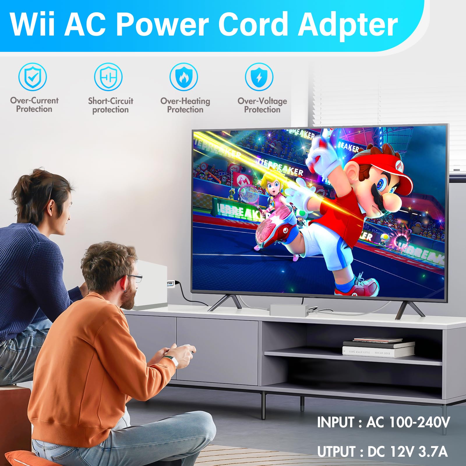 4 in 1 Wii Replacement Cables Set, Wii AC Power Adapter + Wii to hdmi Converter+ Wired Motion Sensor Bar and Composite Audio Video Cable for Nintendo Wii
