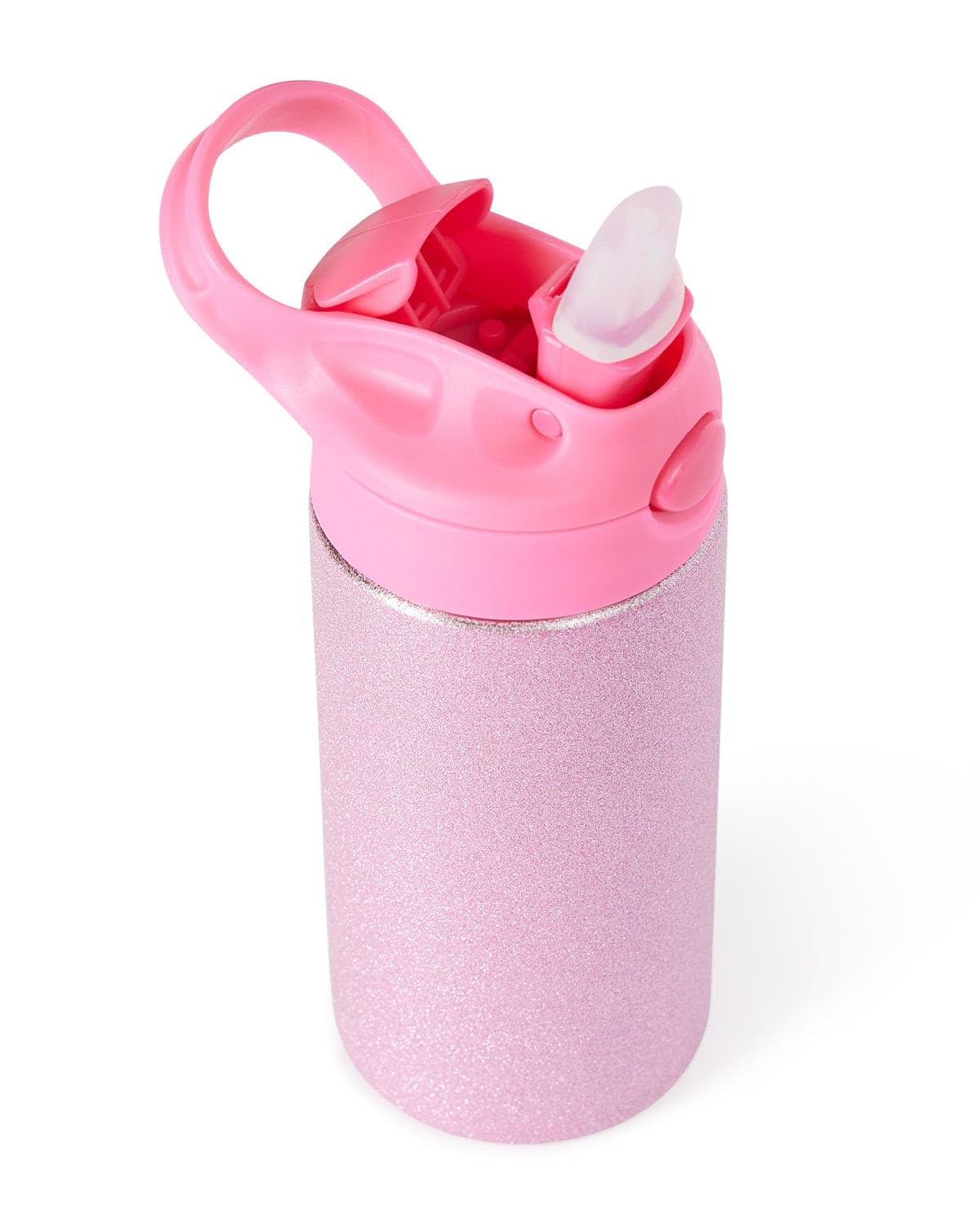 Packed Party 12 oz Stainless Steel Insulated Tumbler With Handle, Straw, Lid (Pink Glitter)