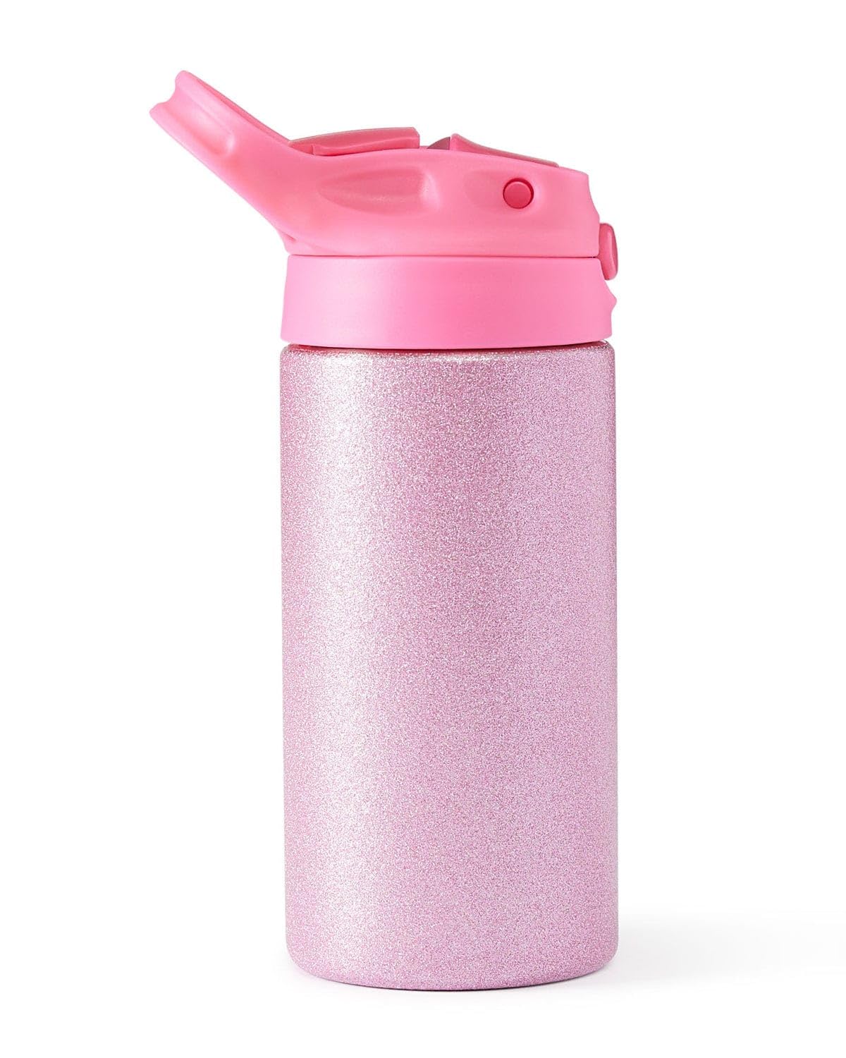 Packed Party 12 oz Stainless Steel Insulated Tumbler With Handle, Straw, Lid (Pink Glitter)