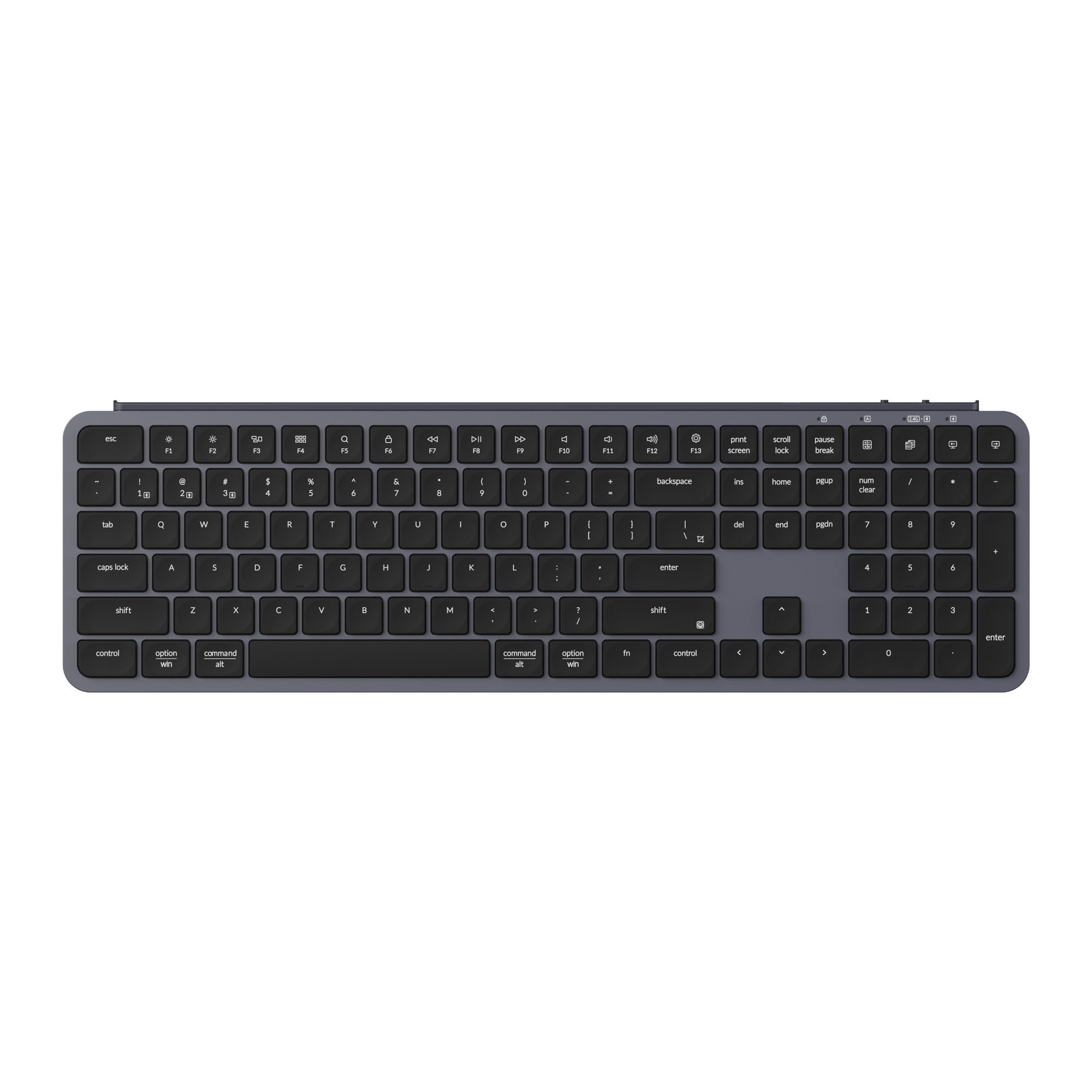 Keychron B6 Pro Full-Size Ultra-Slim Wireless ZMK Custom Keyboard, Triple-Mode 2.4 G/Bluetooth 5.2/Wired Programmable, Lightweight Quiet Key with Numeric Keypad for Mac/Windows, Space Gray