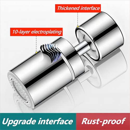 Xanadian Kitchen faucet aerator, 360° rotating and swivelling kitchen faucet aerator, dual function 2 stream faucet head, big angle sink faucet attachment(2 pack)