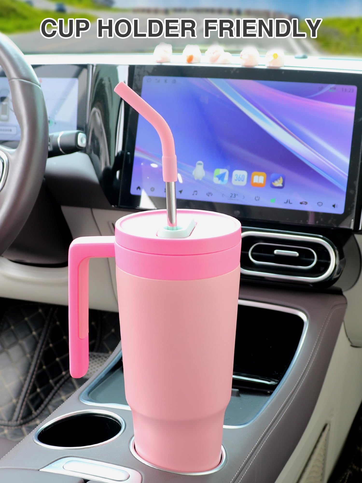 Raki Venus 40 oz Tumbler with Lid and Straw Double-wall Vacuum Water Bottle with Straw Spill Proof Insulated Water Bottle Stainless Steel Cup-holder Friendly Fruit Infusing Bottle Non BPA
