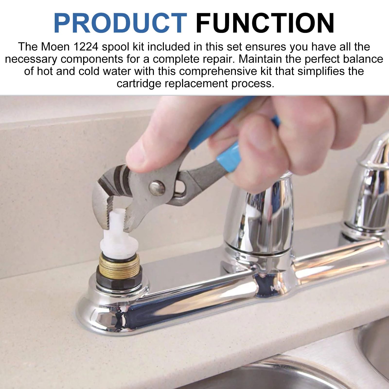 LEDBarz 2025 Upgrade 97479 Stem Extension Kit for Moen Monticello Series Widespread Bathroom Sink Faucet replacement parts for Moen 1222 1224