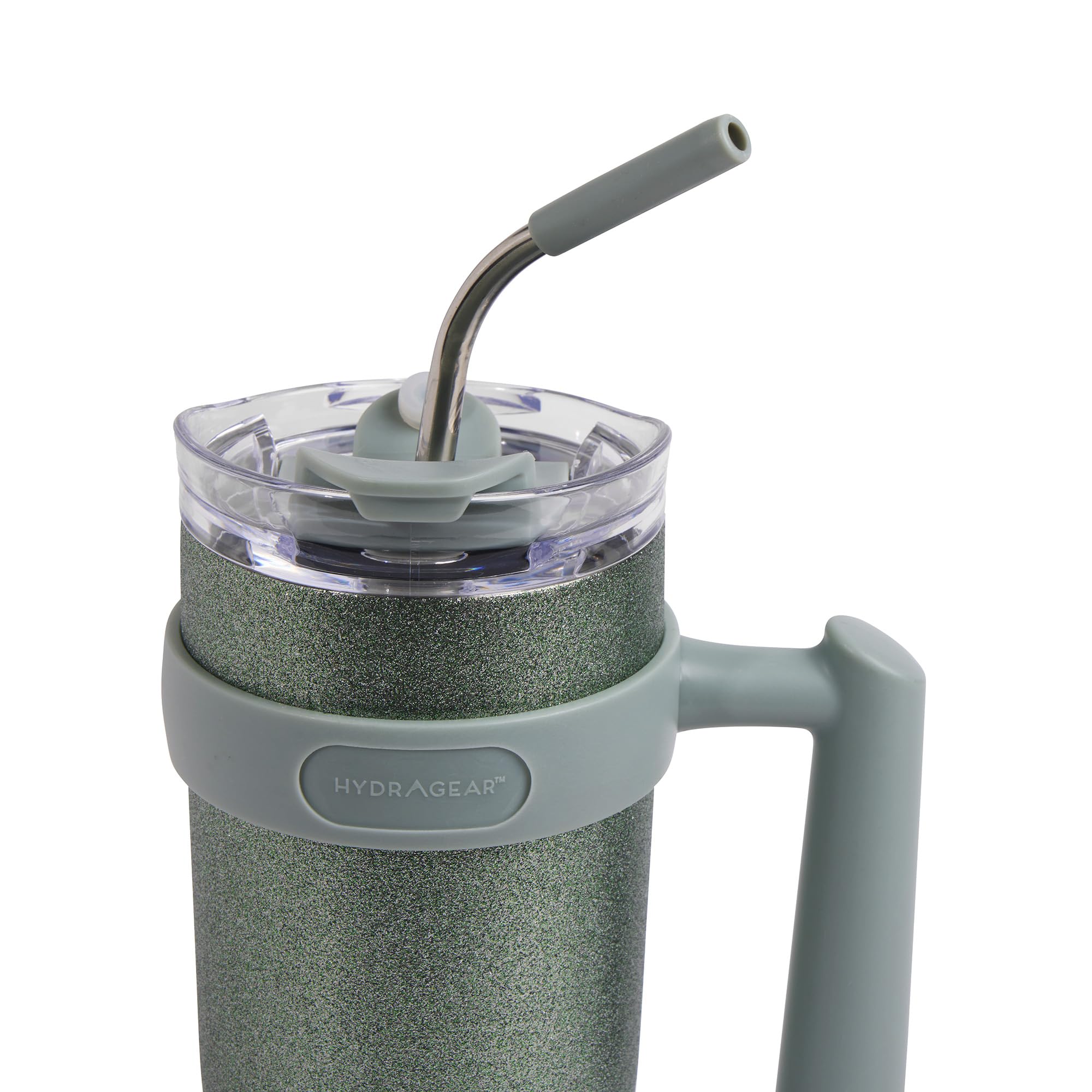 Hydragear Juno Stainless Steel Tumbler with 2-in-1 Lid and Reusable Straw - 40 Oz - Succulent Glitter