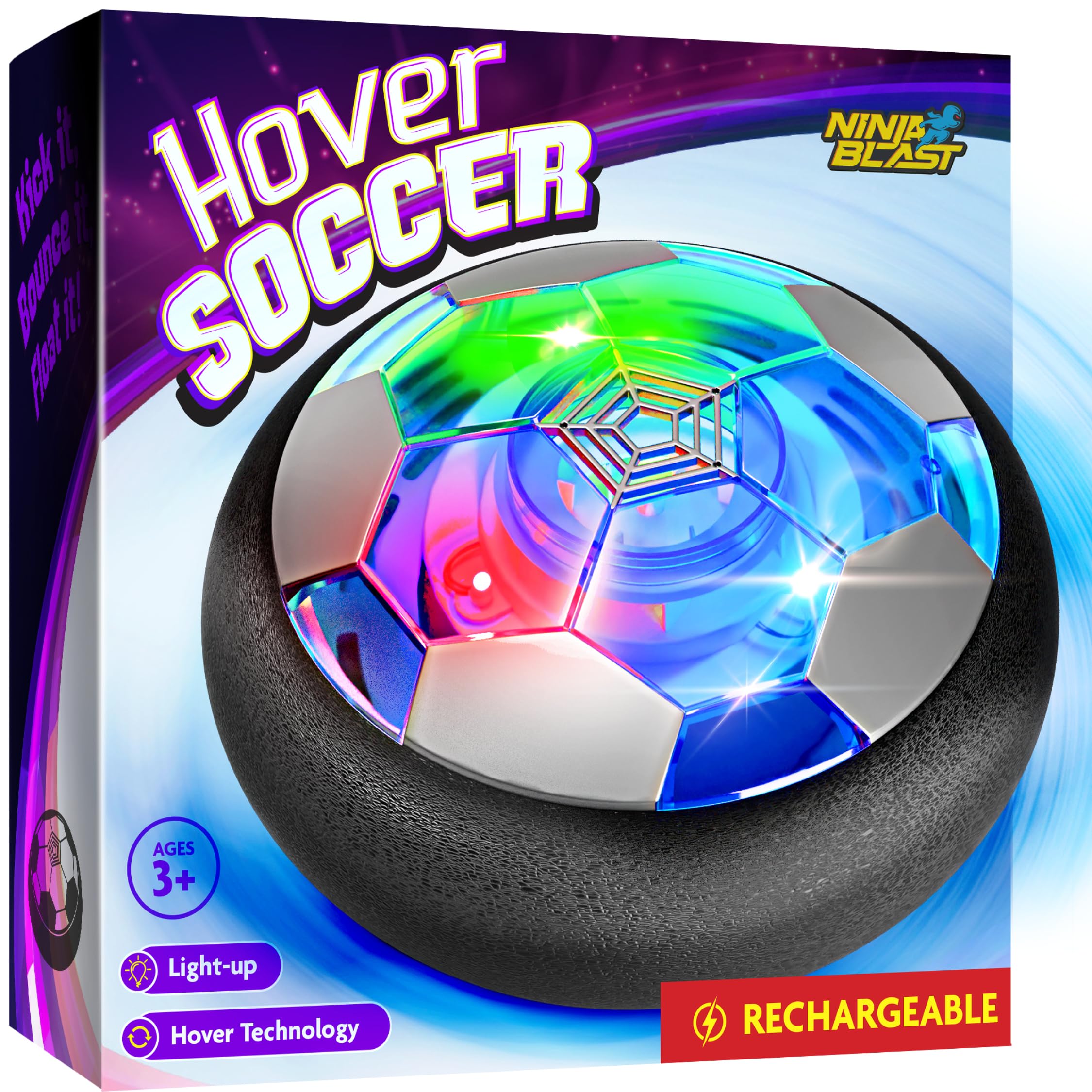 Hover Soccer Ball for Kids - Boy Birthday Gifts - Indoor Toy Games Easter Gift for Boys Age 6, 7, 8, 9, 10, 11, 12 Year Old - Light-Up Toys Game for Kid - 6-8, 8-12 - Gift for 8 Year Olds (Single)
