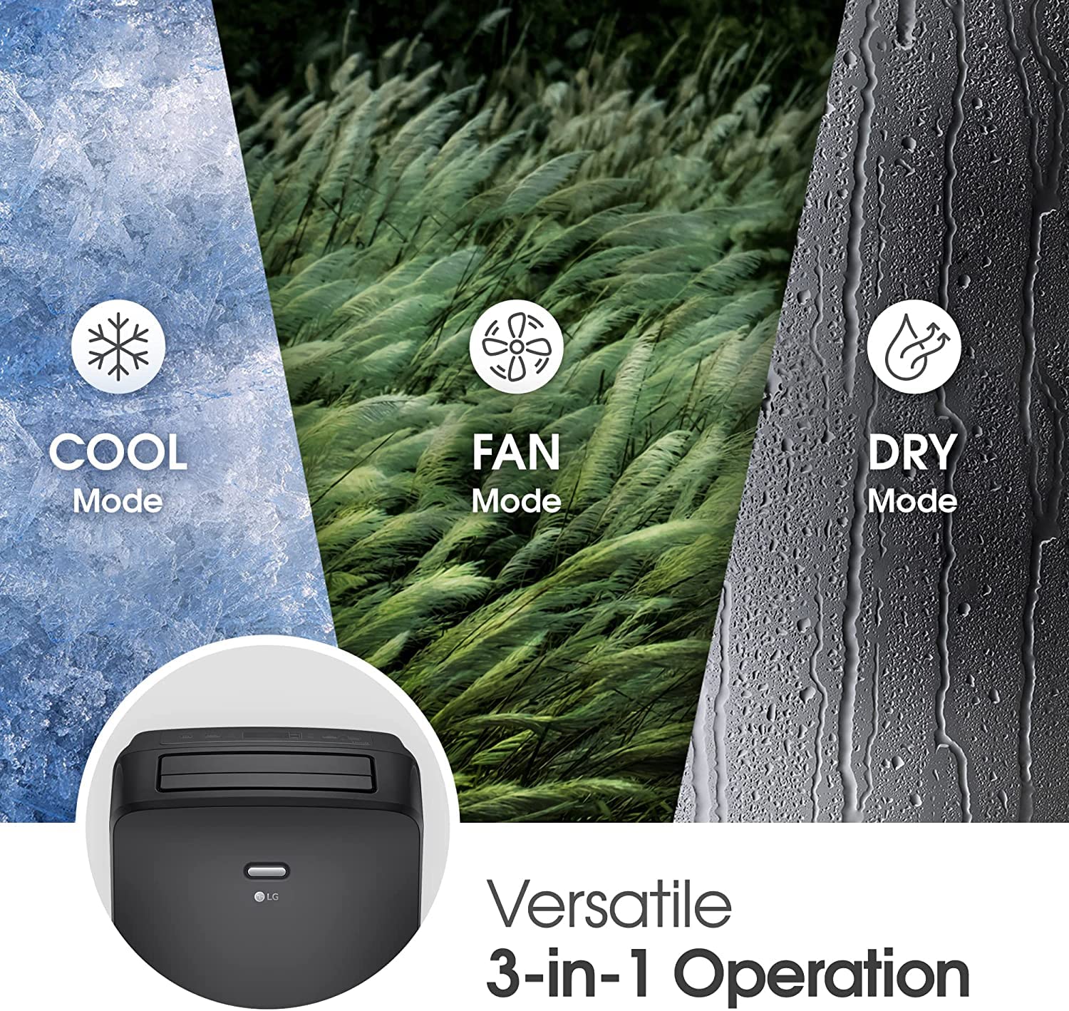 LG 8000 BTU (DOE) / (12000 ASHRAE) Portable Air Conditioners Cools 350 Sqft Easy Install & WiFi App Remote Eco-friendly, Quiet Small & Medium Room Air Conditioner AC Unit Home Gray LP0823GSSM (Renewed)