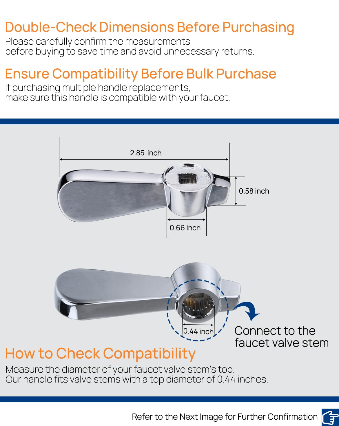 Sepaitek Commercial Faucet Handle Replacement Kitchen Sink Faucet Handles 3-inch Hot/Cold Replacement Kit, Suitable for Commercial Kitchen Faucet