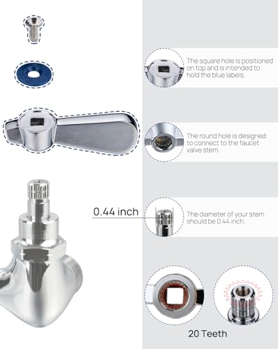 Sepaitek Commercial Faucet Handle Replacement Sink Faucet Handles 3-inch Hot/Cold Faucet Wrist Handle Kit,Suitable for Commercial Kitchen Faucets(Blue)