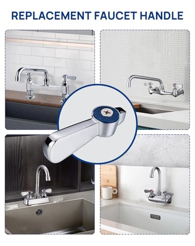 Sepaitek Commercial Faucet Handle Replacement Sink Faucet Handles 3-inch Hot/Cold Faucet Wrist Handle Kit,Suitable for Commercial Kitchen Faucets(Blue)