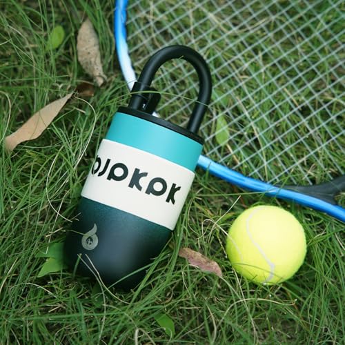 BJPKPK 13oz Insulated Loop Tumbler With Lid And Handle Stainless Steel Travel Coffee Mug Thermal Cups,TealBlack