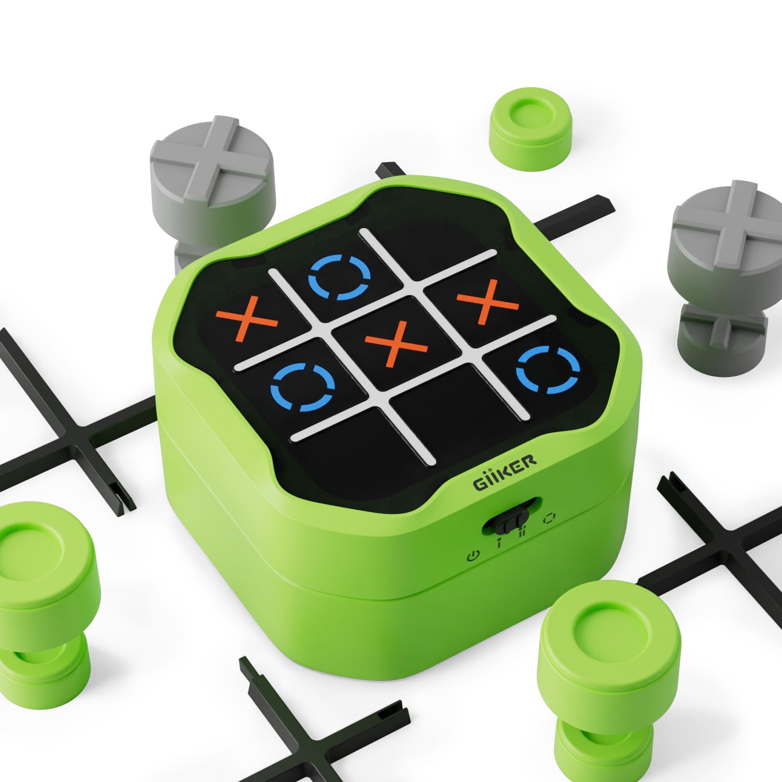 GiiKER Tic Tac Toe Bolt Game, Original 3-in-1 Handheld Puzzle Game Console, Portable Travel Games for Car Ride, Board Games for Kids and Adults, Birthday Gifts Easter Basket Stuffers for Ages 3+