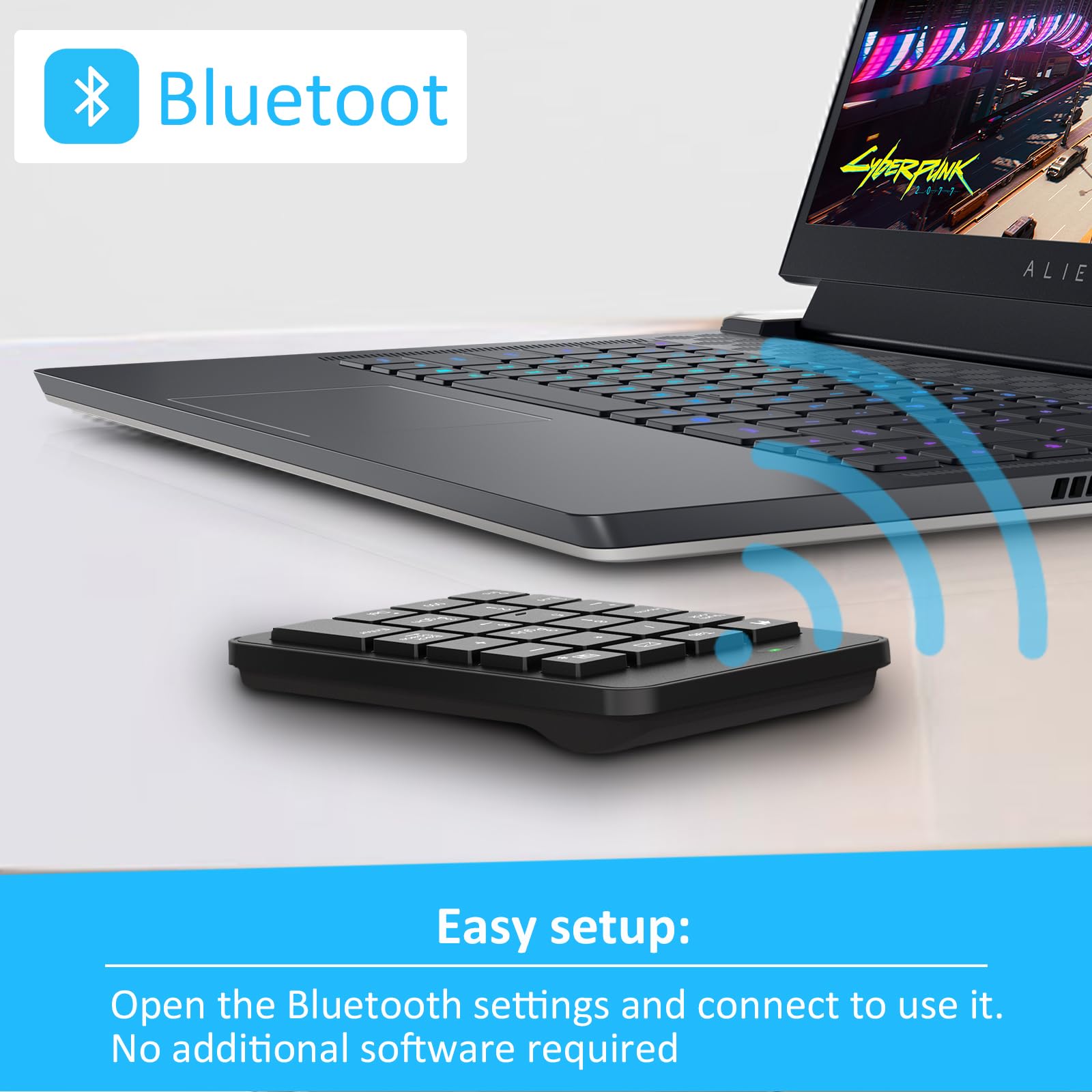 Bluetooth Number Pad with Battery, 23 Keys Wireless Numeric Keypad Upgraded Version of 10 key Keyboard Financial Accounting Numpad Compatible for Laptop, PC, Macbook, Notebook, Desktop,Surface Pro